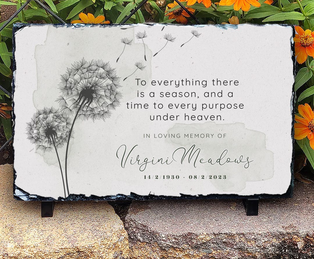 Personalized Dandelions Memorial Stone: Custom Remembrance Plaque ...