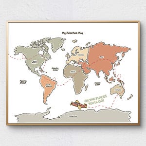 My World Map DIGITAL DOWNLOAD: Kids' Educational Wall Art and Nursery ...