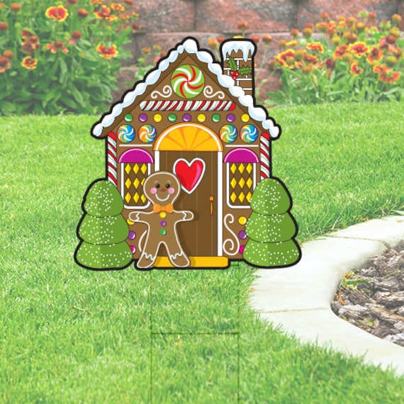 Gingerbread House Cut-out Yard Sign Cutout Comes With H-stake | Etsy