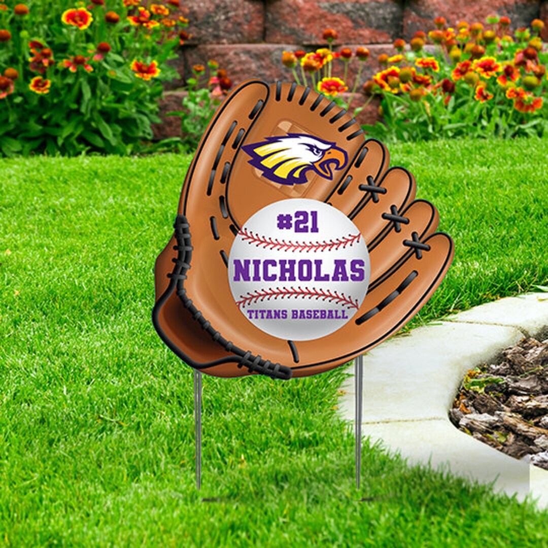 Baseball Glove Sport Cut-out Yard Sign 24x24 With H-stake - Coroplast ...
