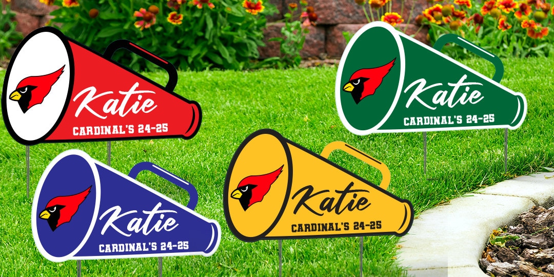 Cheerleading Megaphone Cut-out Yard Sign 30x22 With H-stake - Coroplast ...