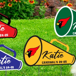 Cheerleading Megaphone Cut-out Yard Sign 30x22 With H-stake - Coroplast ...
