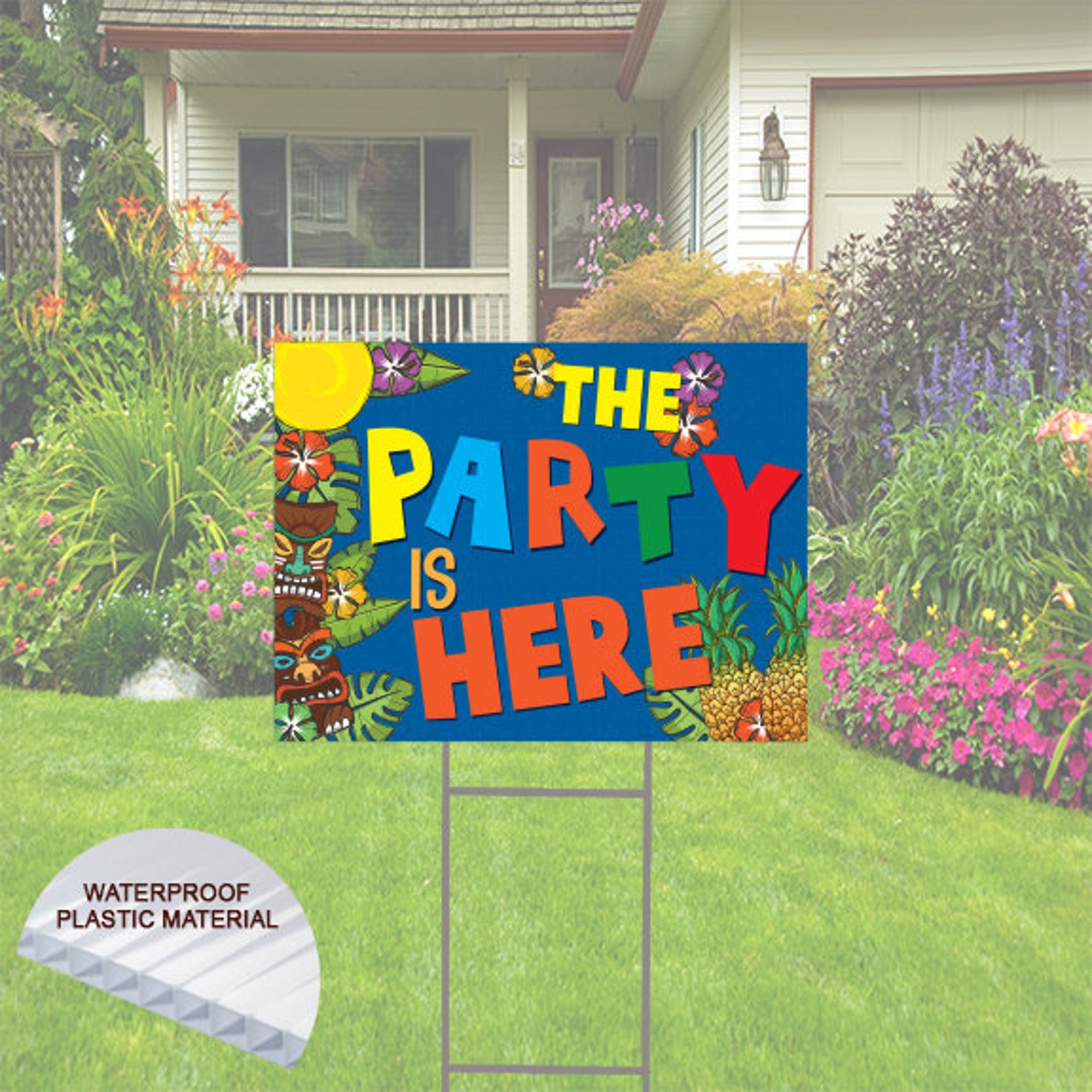 The Party is Here Yard Sign Comes With H-stake 24x18, Printed on ...