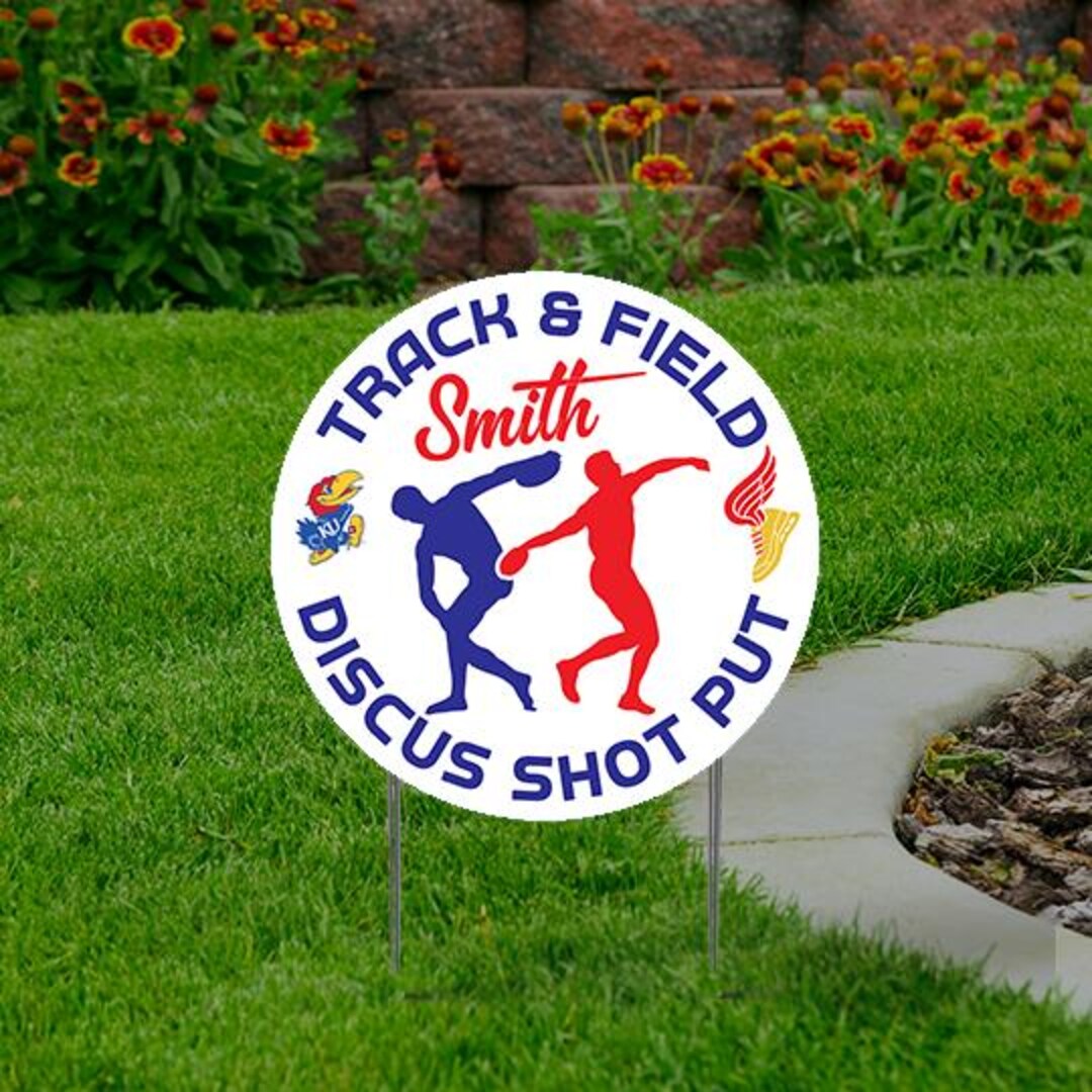 Disc Shot Put Yard Sign 24'' Circle With H-stake - Coroplast ...