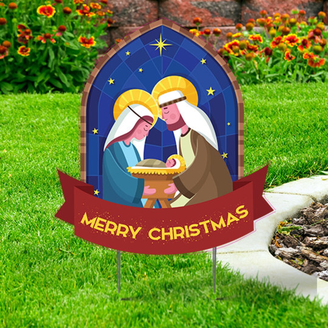 Nativity Scene Yard Sign Cutout Comes With H-stake 24x24 Printed on ...
