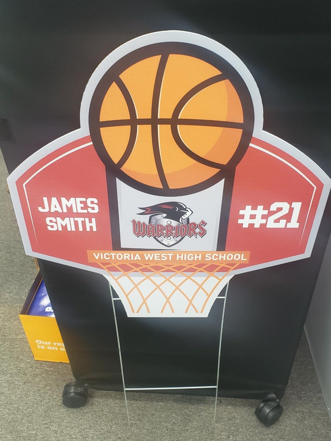 Basketball Yard Sign Customize With Name & Number, Goal With Ball ...