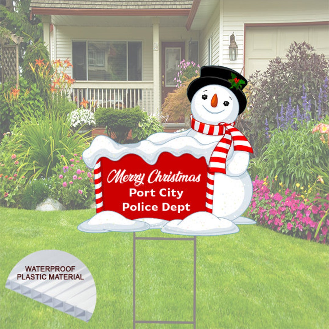 Snowman Sign With Message Board Yard Sign Cutout Comes With H-stake ...