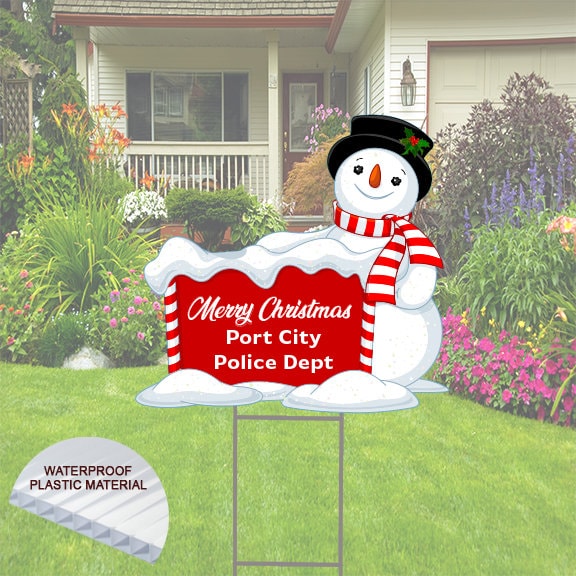 Snowman Sign With Message Board Yard Sign Cutout Comes With H-stake ...