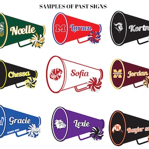 Cheerleading Megaphone Cut-out Yard Sign 29x18 With H-stake - Coroplast ...