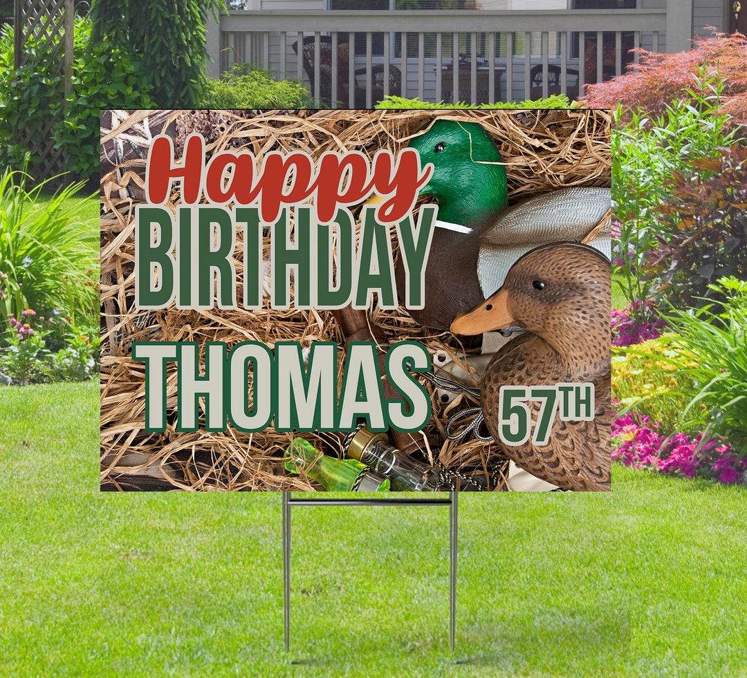 Happy Birthday Duck Yard Sign Comes With H-stake 24x18, Printed on ...