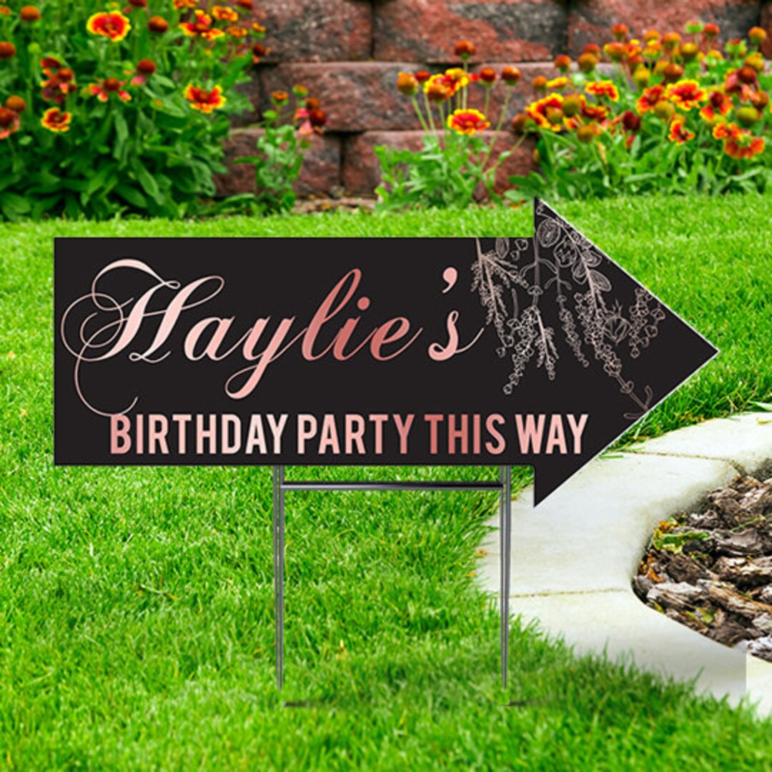 Arrow Birthday Yard Sign Cut-out Birthday Party This Way , 36''x18 ...