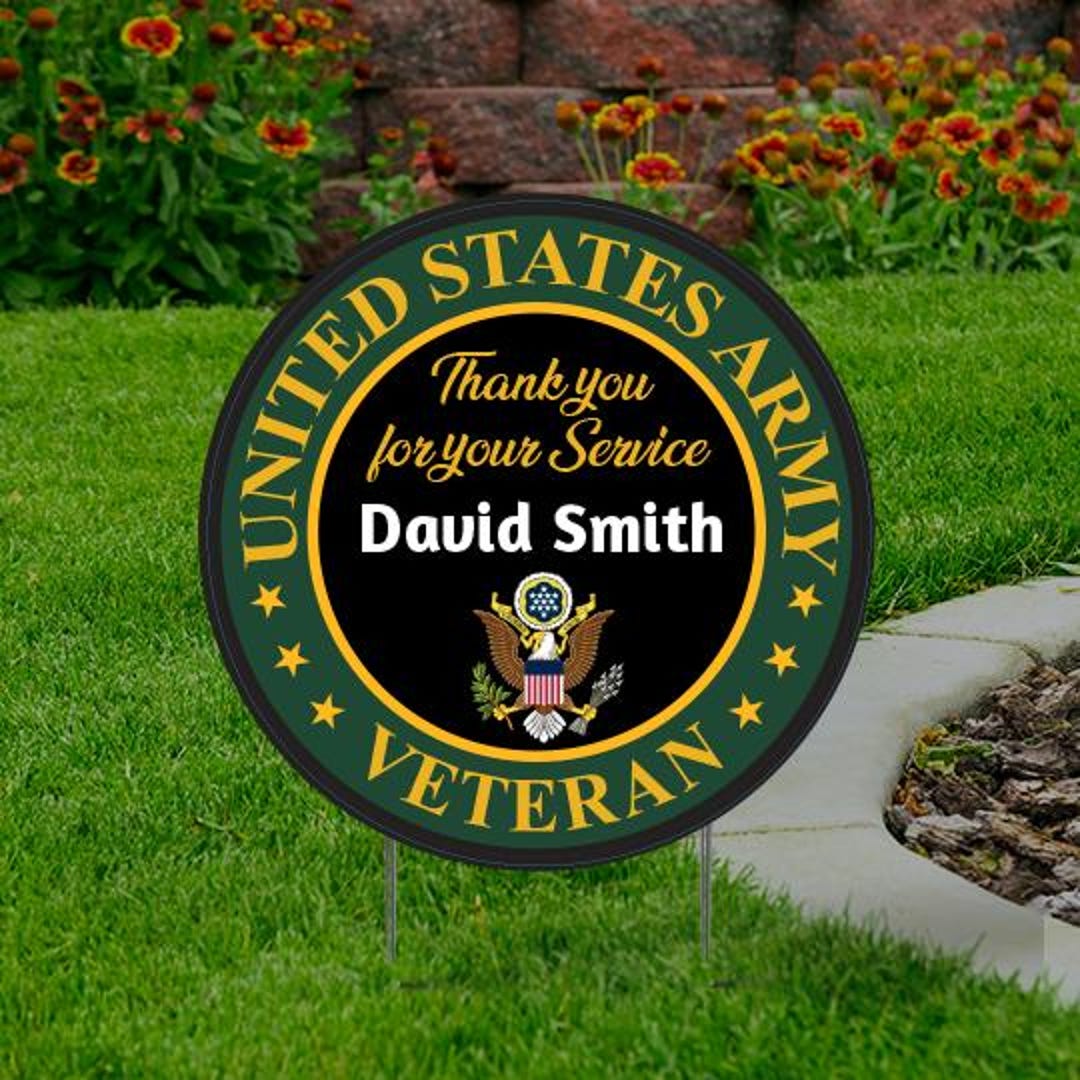 Thank You Army Veteran Yard Sign Comes With H-stake 23x23, Printed on ...