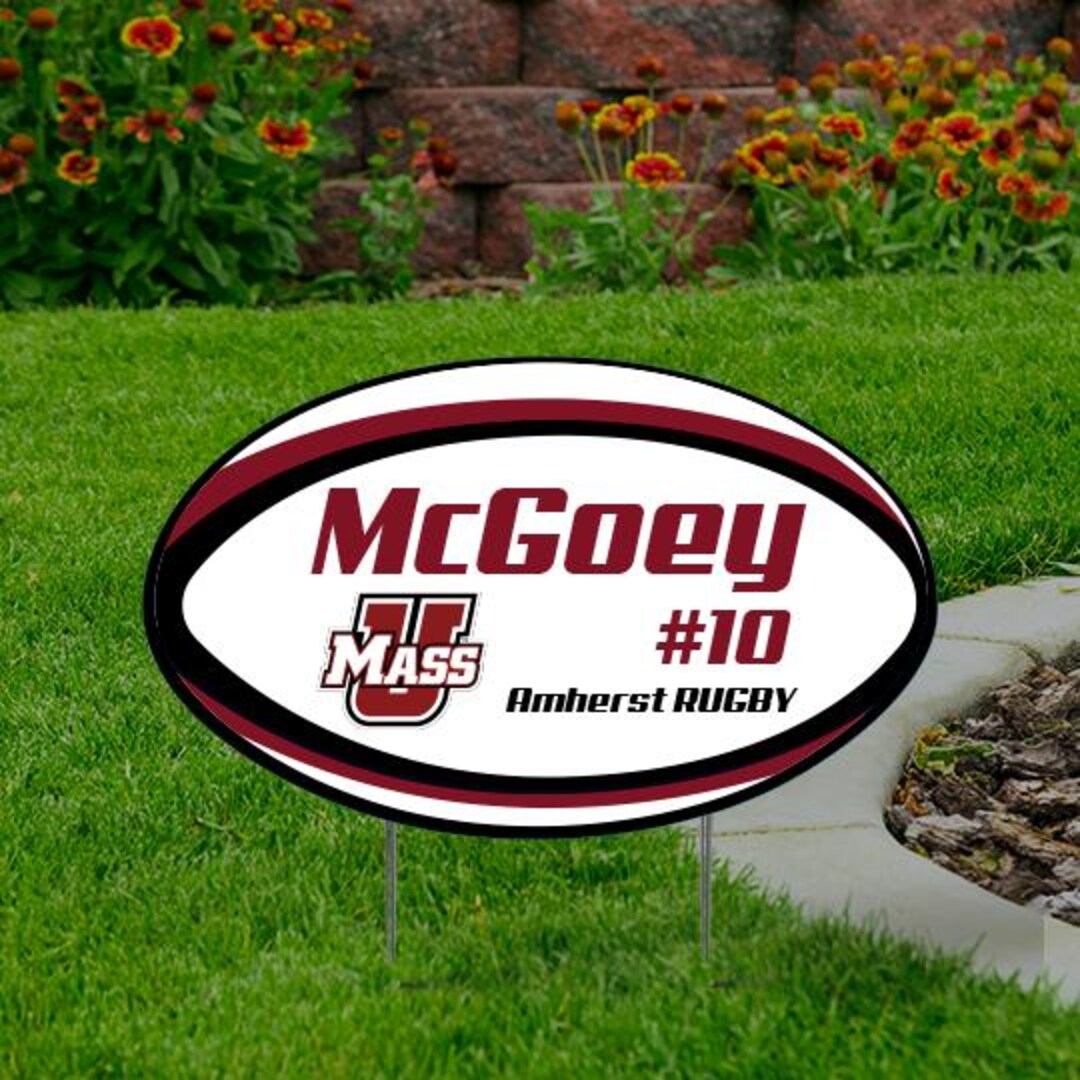 Rugby Cut-out Yard Sign 29x18 With H-stake - Coroplast - Cheers ...