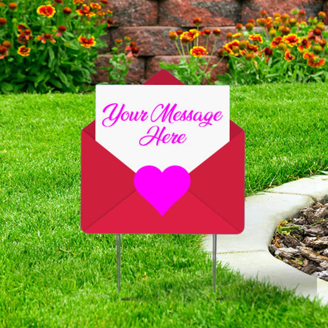 Letter in Envelope Cut-out Yard Sign 24x24 With H-stake - Coroplast ...