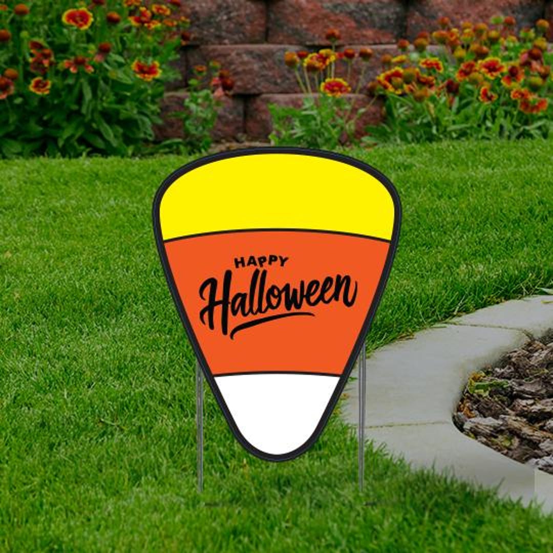 Candy Corn Cut-out Yard Sign 24''x19'' With H-stake - Coroplast ...