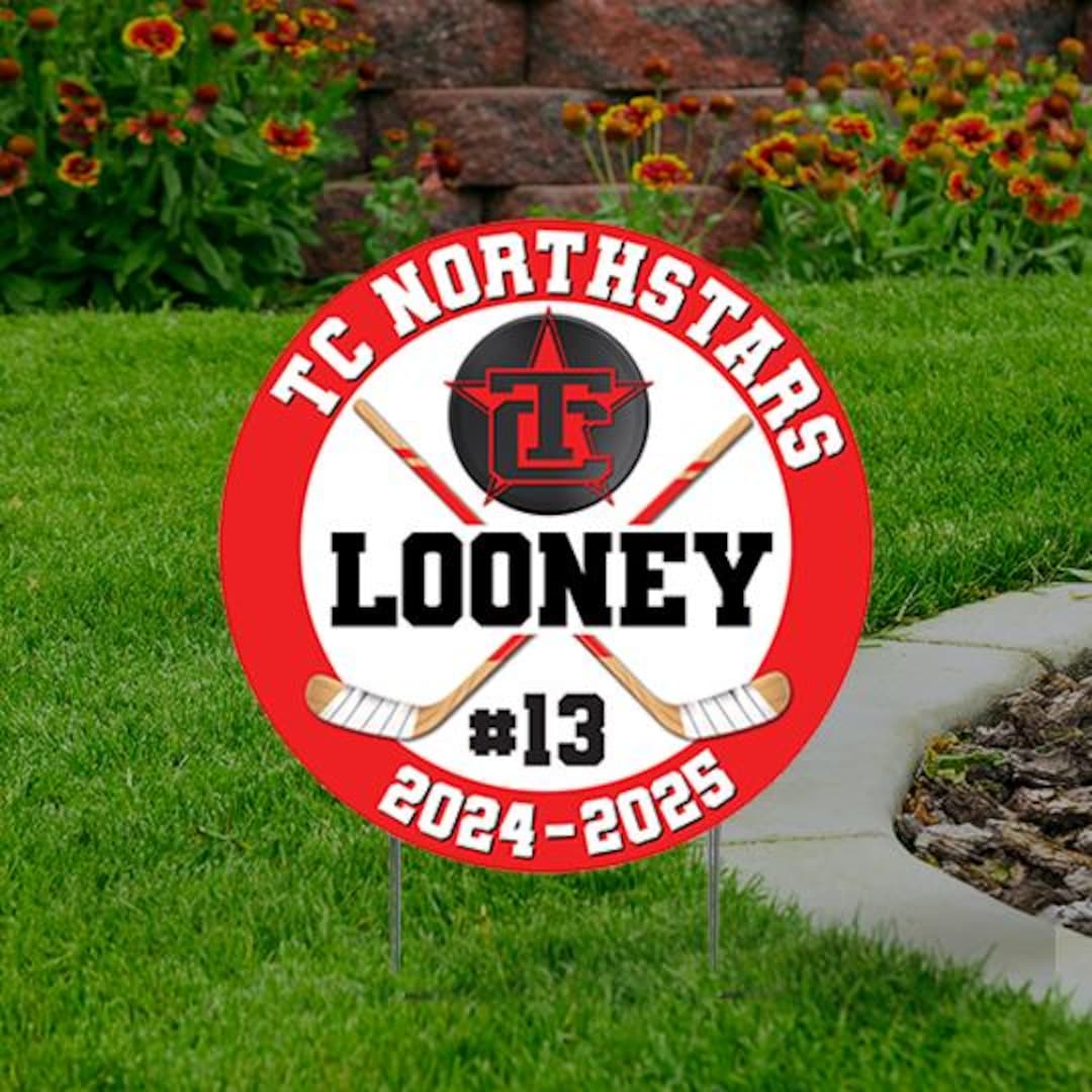 Hockey Round Yard Sign 24"x24" Yard Sign Coroplast With H-stake ...