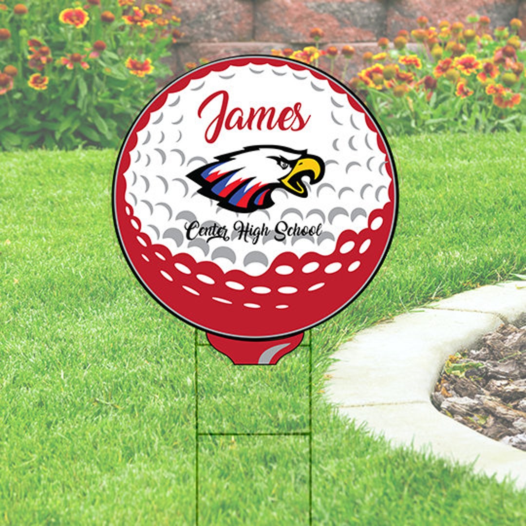 Golf Ball Custom Yard Sign Comes With H-stake 24x24 Round, Printed on ...