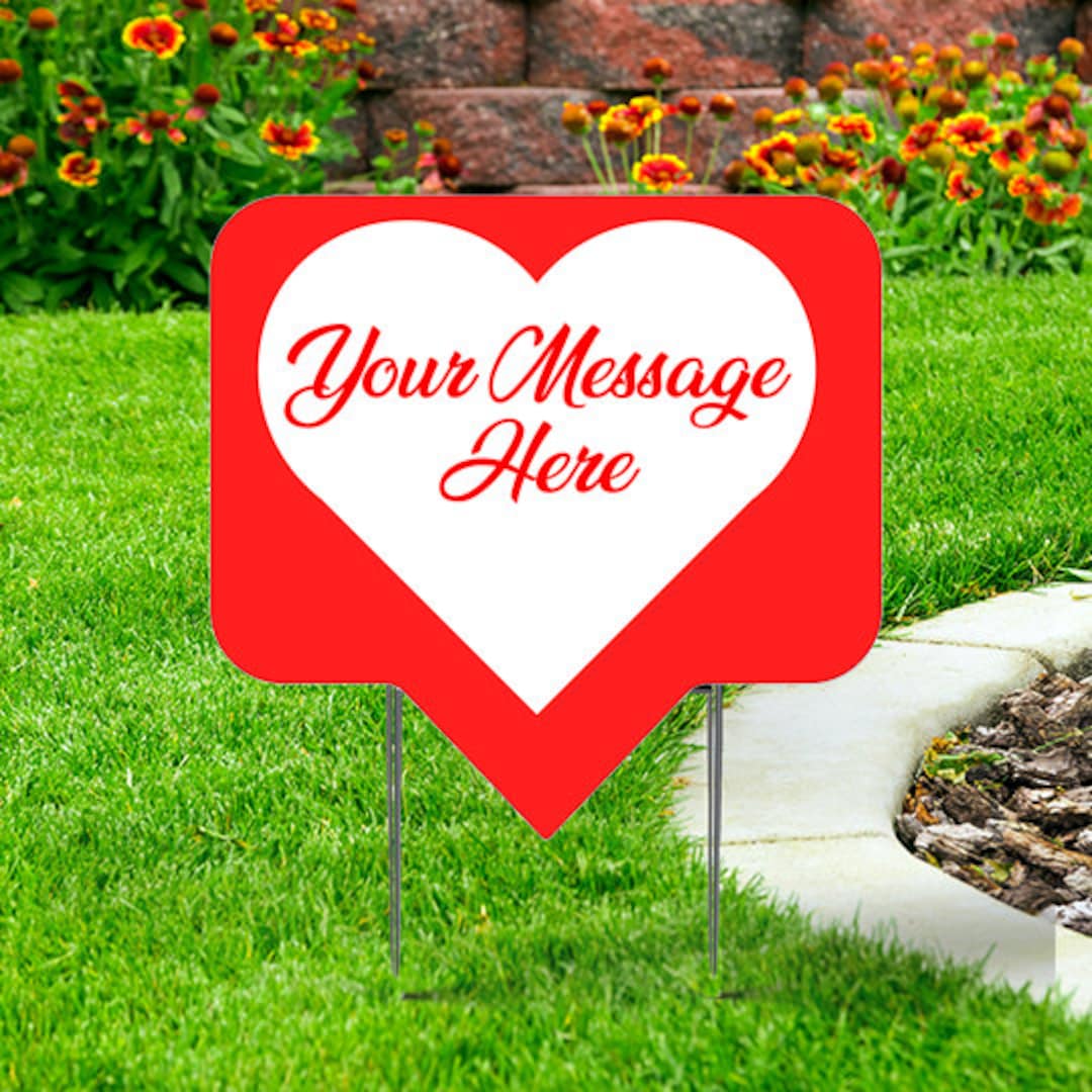 Like Heart Icon Cut-out Yard Sign 24x23 With H-stake - Coroplast ...