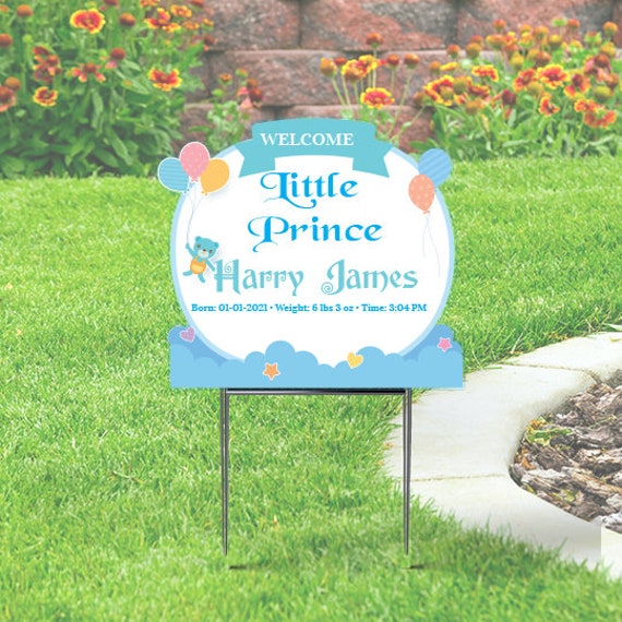 New Baby Boy Little Prince Yard Sign 24x20 With H-stake | Etsy