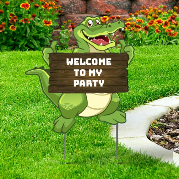 Cartoon Gator With a Sign Cut-out Yard Sign 27x29 With H-stake - Etsy