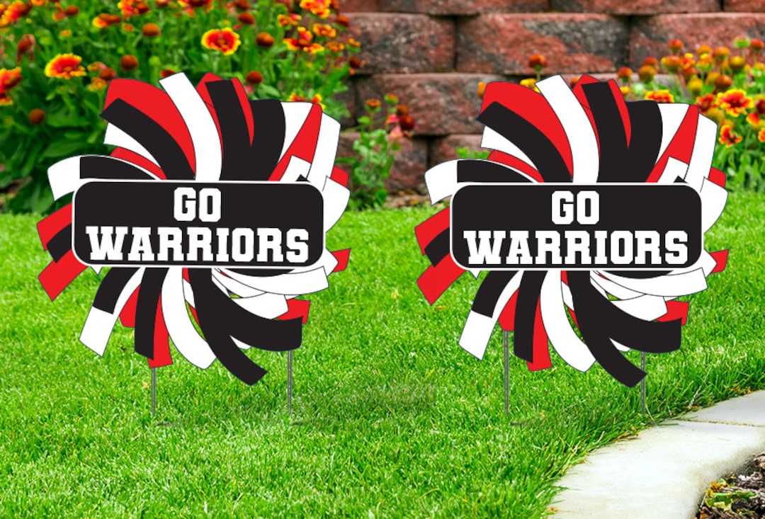 Set of 2 Pom Poms Cut-out Yard Sign 20x22 With H-stake - Coroplast ...