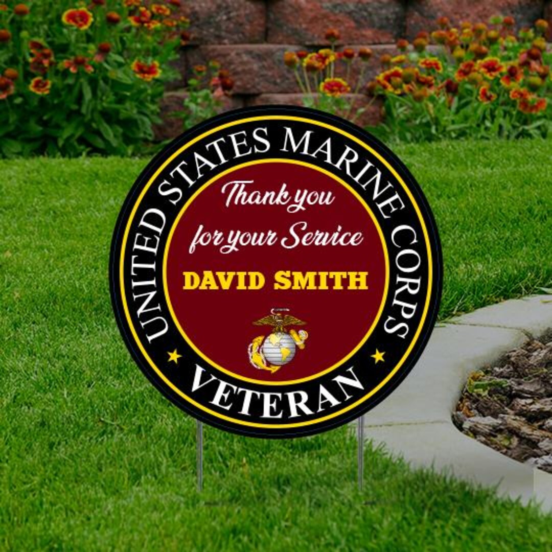 Thank You Marine Corp Veteran Navy Yard Sign Comes With H-stake 23x23 ...