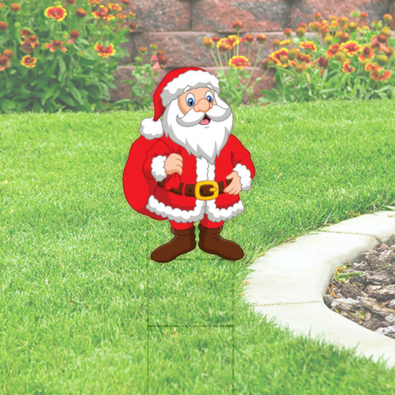 Santa Yard Sign Cutout Comes With H-stake 24x36, Printed on Coroplast ...