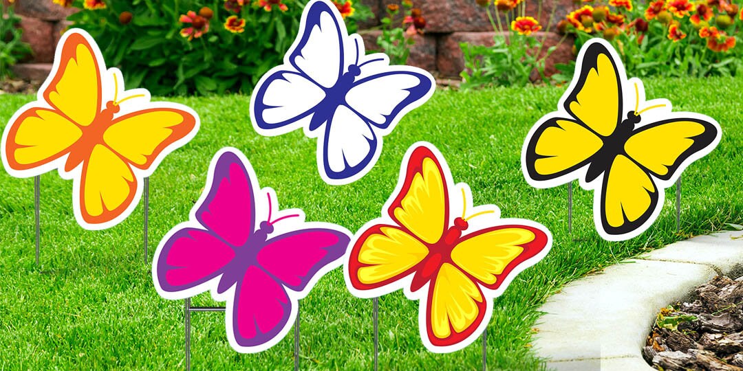 Butterfly Cut-out Yard Signs Comes With H-stake 24x24, Printed on ...
