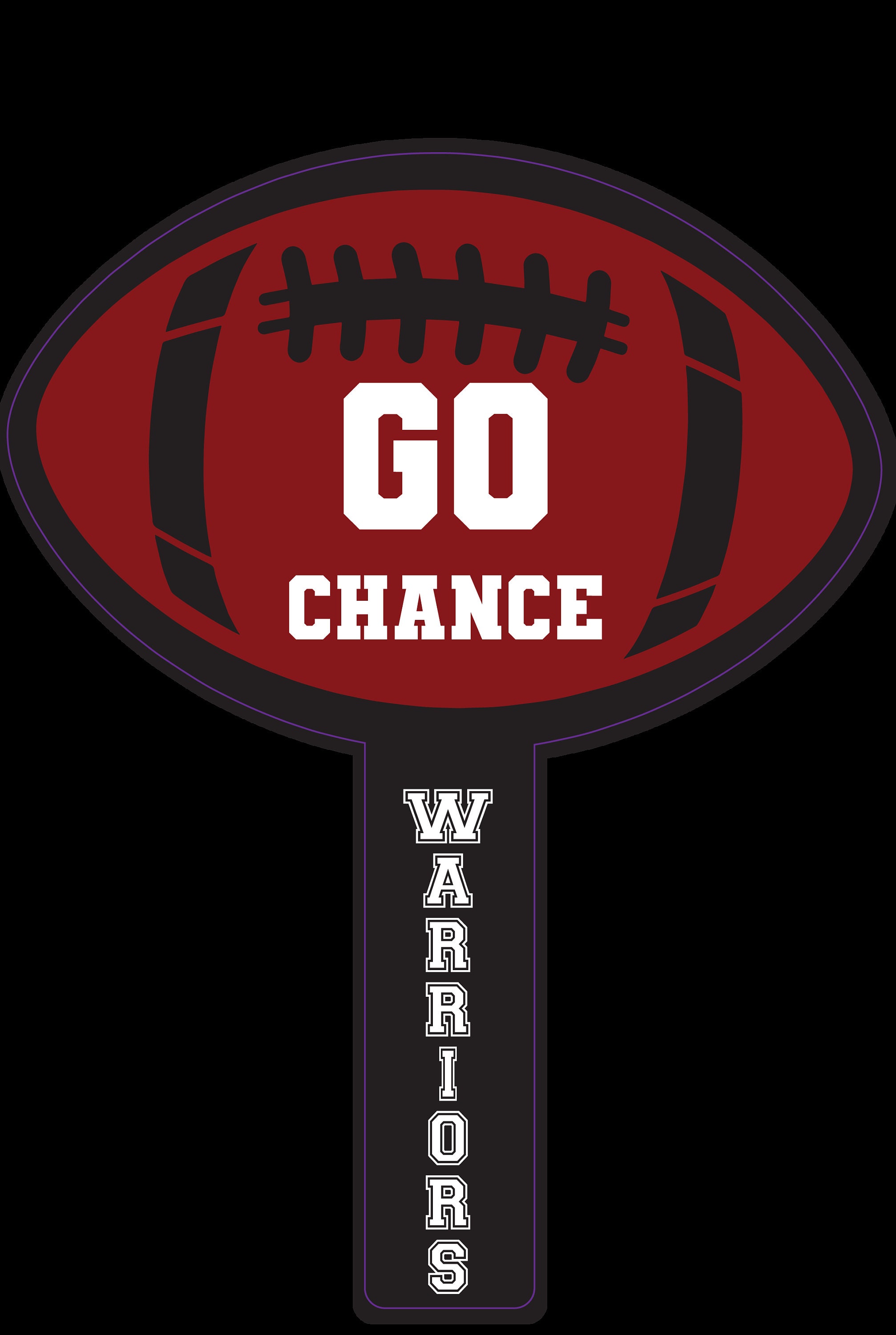 Football Shaped Hand Fans - Coroplast Plastic Material 7.5'' by 10.5 ...