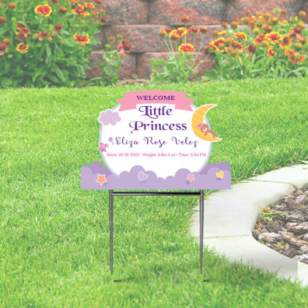New Baby Girl Little Princess Yard Sign - 24x16 With H-stake - Etsy