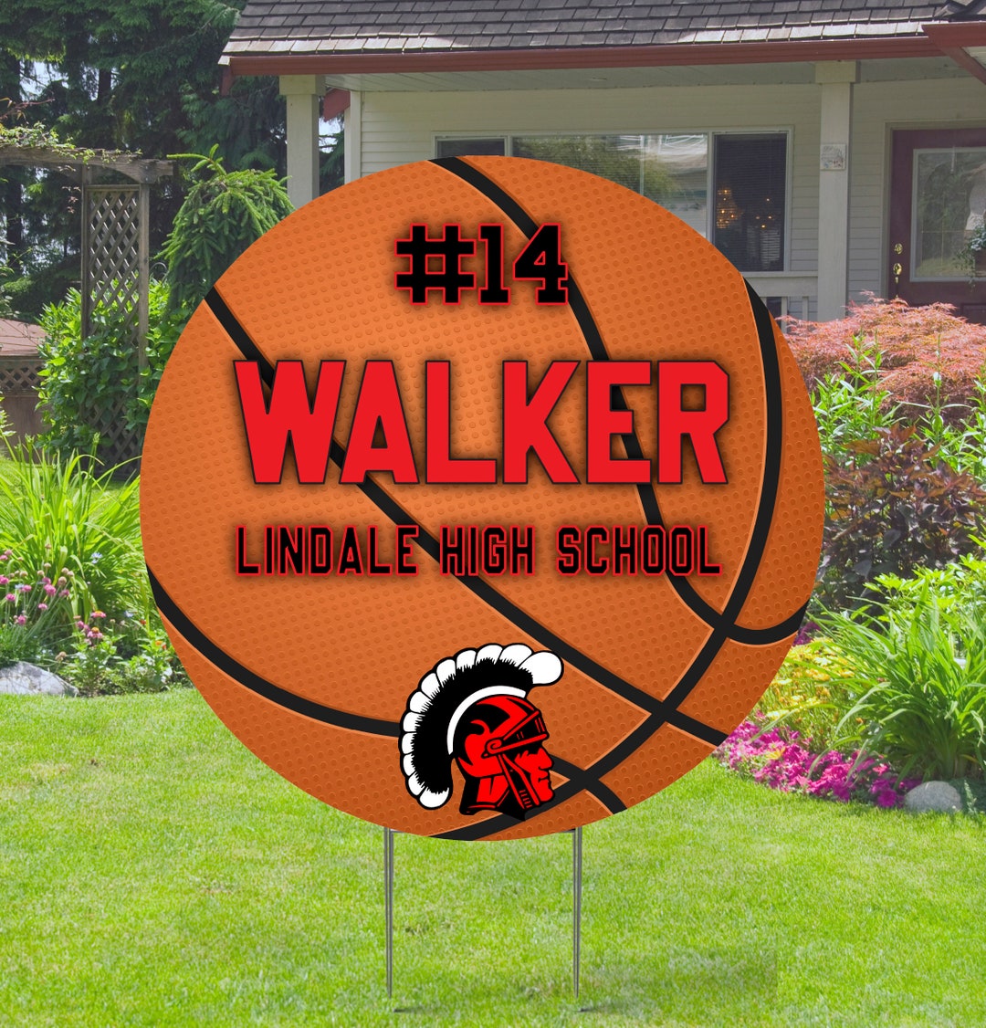 Basketball Sport Cut-out Yard Sign 22x22 With H-stake - Coroplast ...