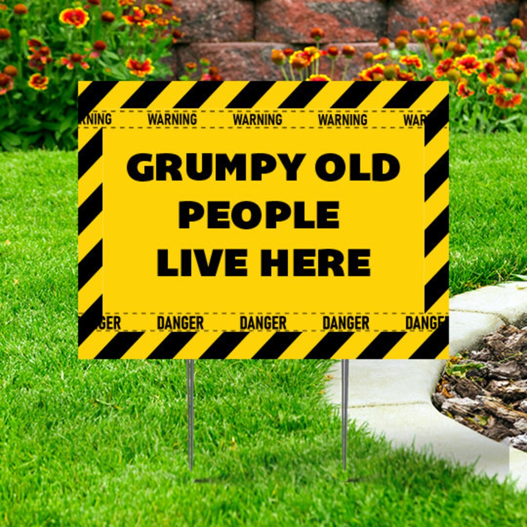 Warning Sign, Yellow With Black Yard Sign Comes With H-stake 24x18 ...