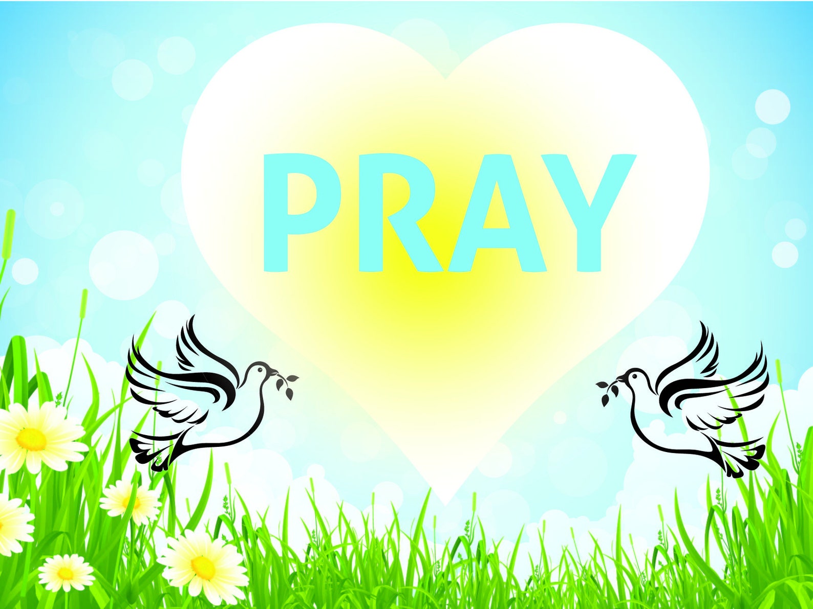 Pray Yard Sign Red With Heart and Dove (single or Doubesided) Comes ...