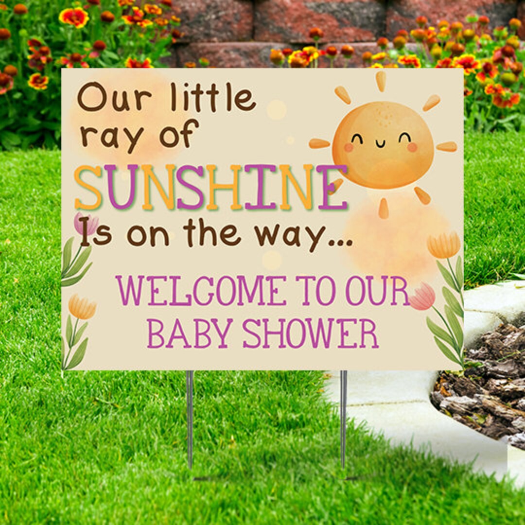 Welcome to Our Baby Shower - Our Little Ray Sunshine Sign 24x18 ...