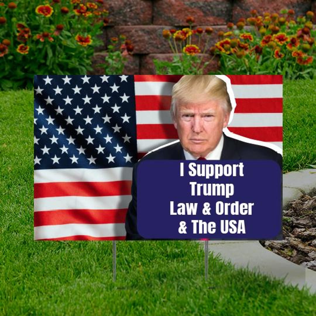 Trump America Flag USA Yard Sign (single or Double-sided) Comes With H ...