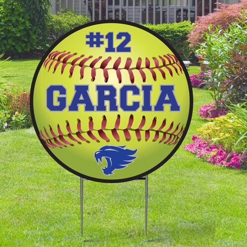 Softball Cut-out Yard Sign 24x24 With H-stake Coroplast - Etsy