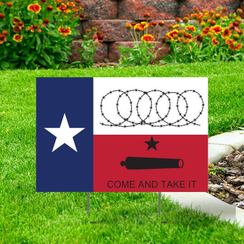 Texas Flag Barb Wire Come and Take It Yard Sign Comes With H-stake 27 ...