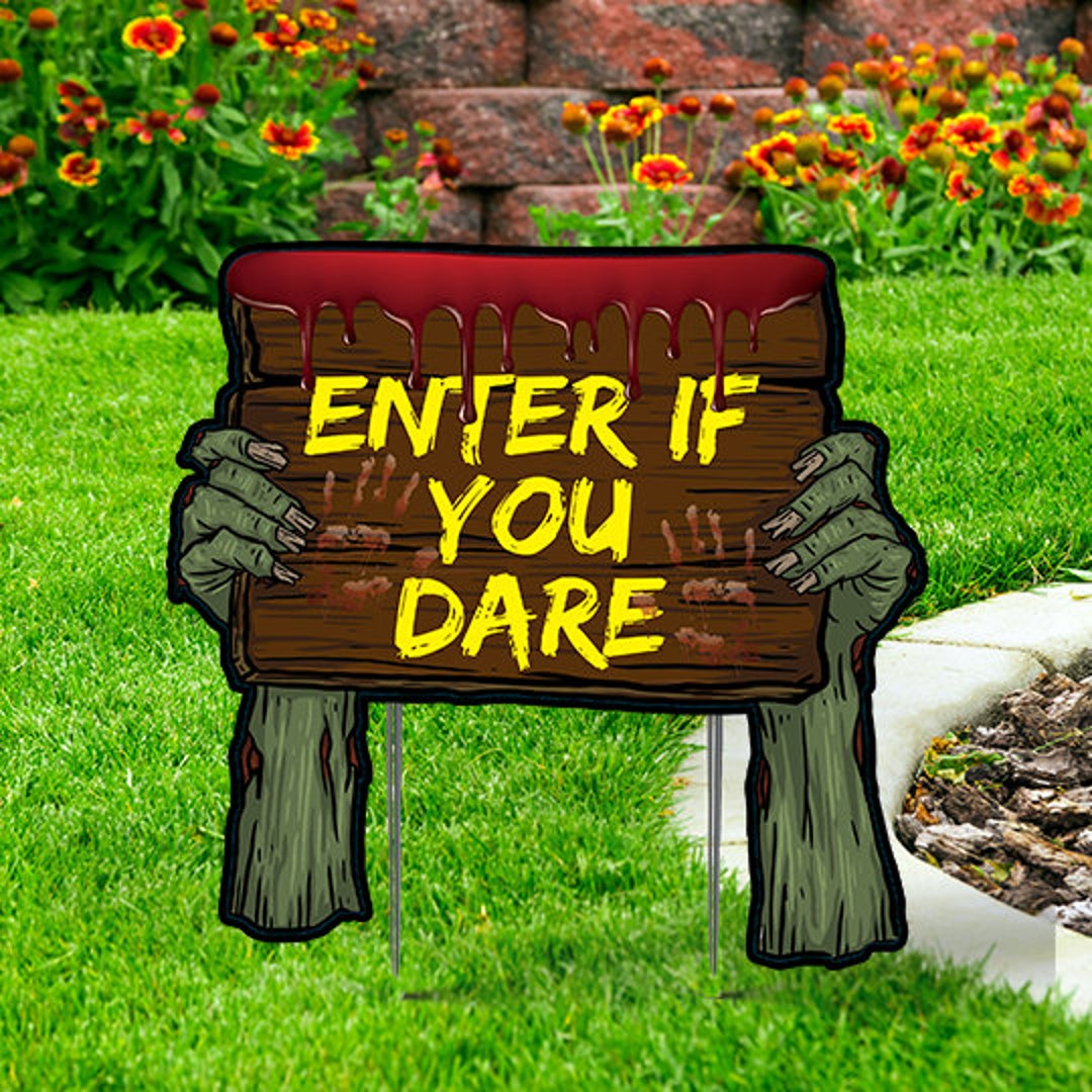 Halloween Sign Cut-out Yard Sign 25''x25'' With H-stake - Coroplast ...