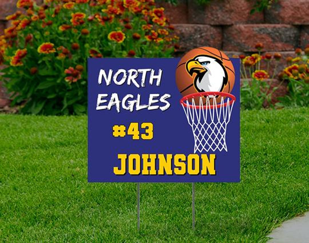 Basketball Cut-out Yard Sign 24x22 With H-stake - Coroplast ...