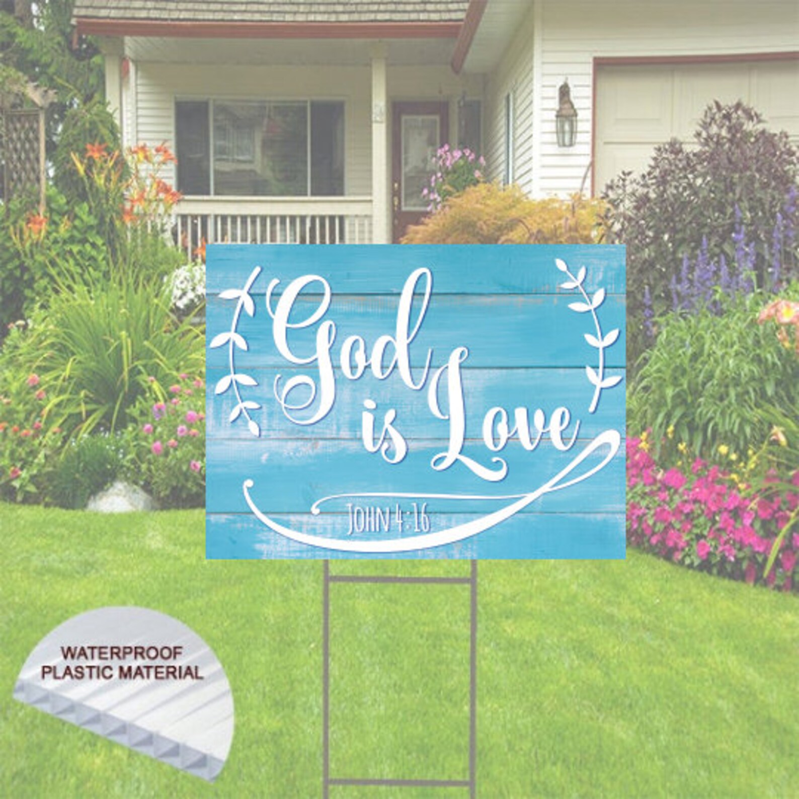 God Is Love John 4:16 Yard sign single or double-sided | Etsy