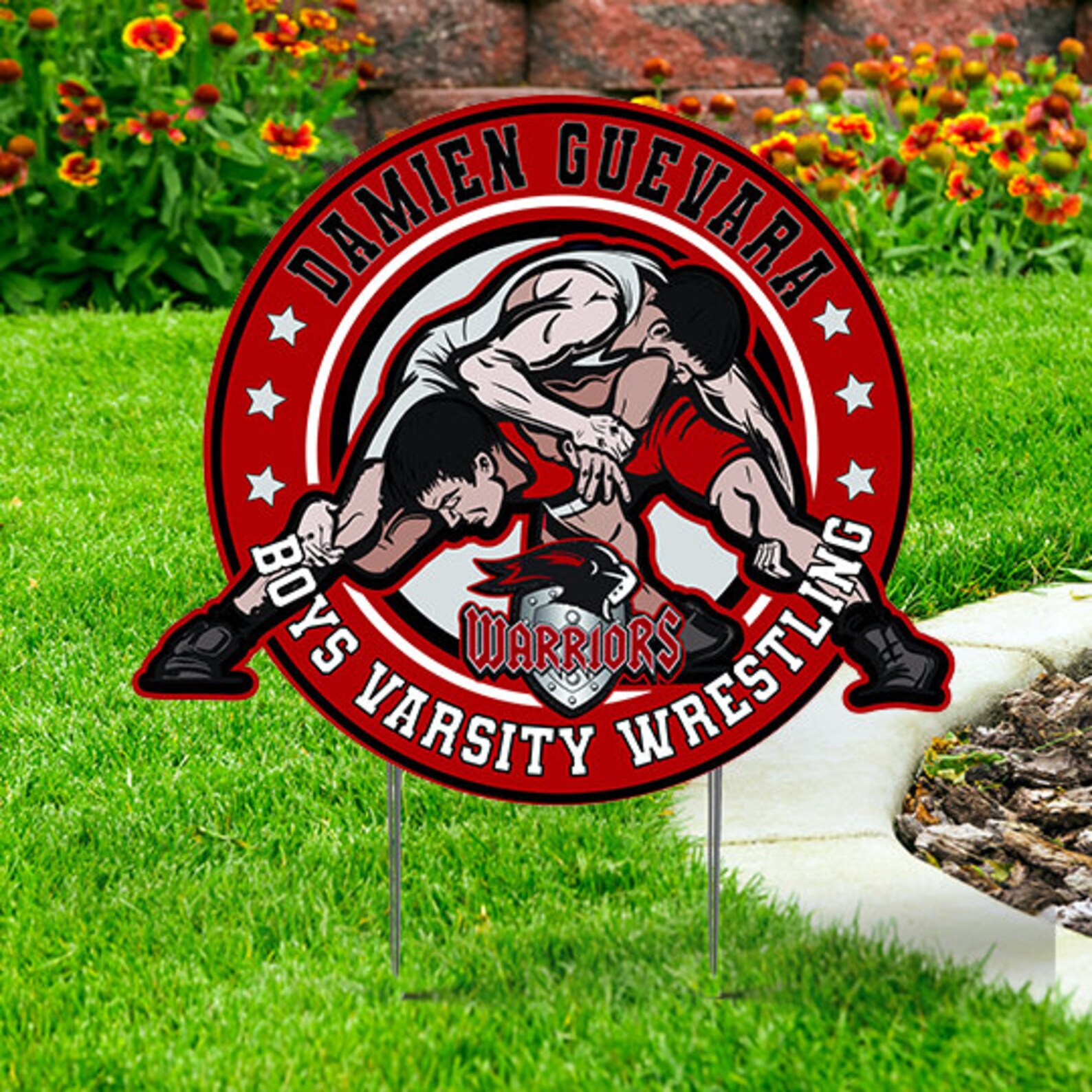 Wrestling Yard Sign Cut-out 24x24 With H-stake - Coroplast ...