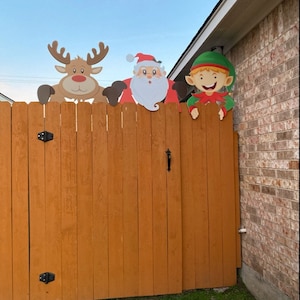 Santa, Elf or Reindeer Fence Topper Cutout Printed on Coroplast ...