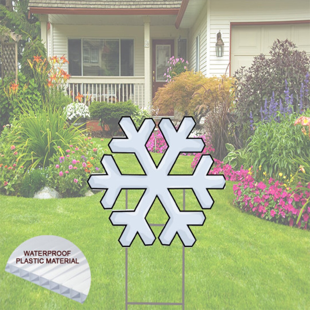 Snowflake Yard Sign Cutout Comes With H-stake 24x24, Printed on ...