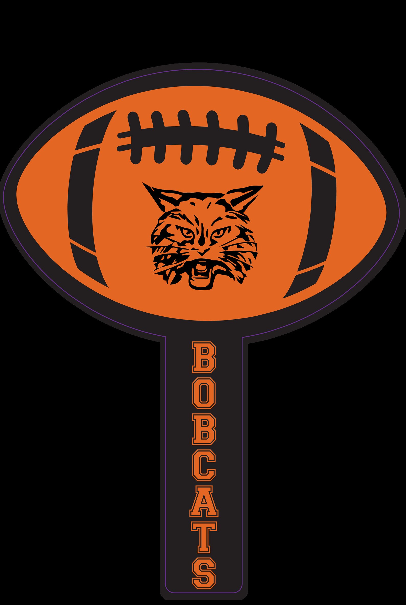 Football Shaped Hand Fans - Coroplast Plastic Material 7.5'' by 10.5 ...