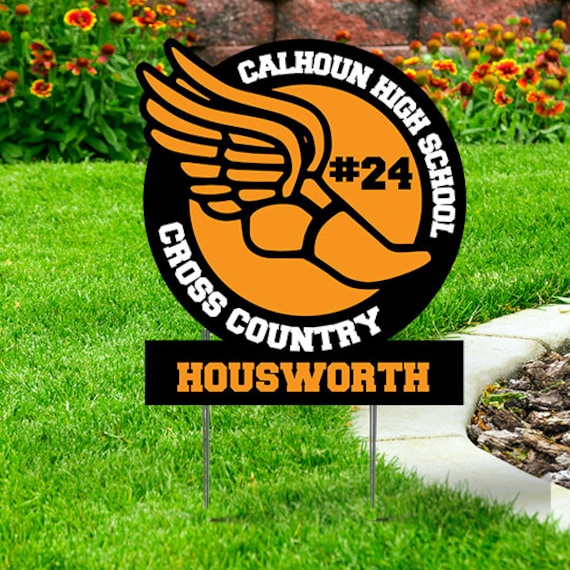 Cross Country Cut-out Yard Sign 24x24 With H-stake Coroplast - Etsy