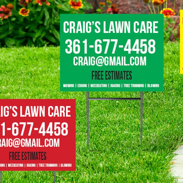 Lawn Care Yard Signs - Etsy