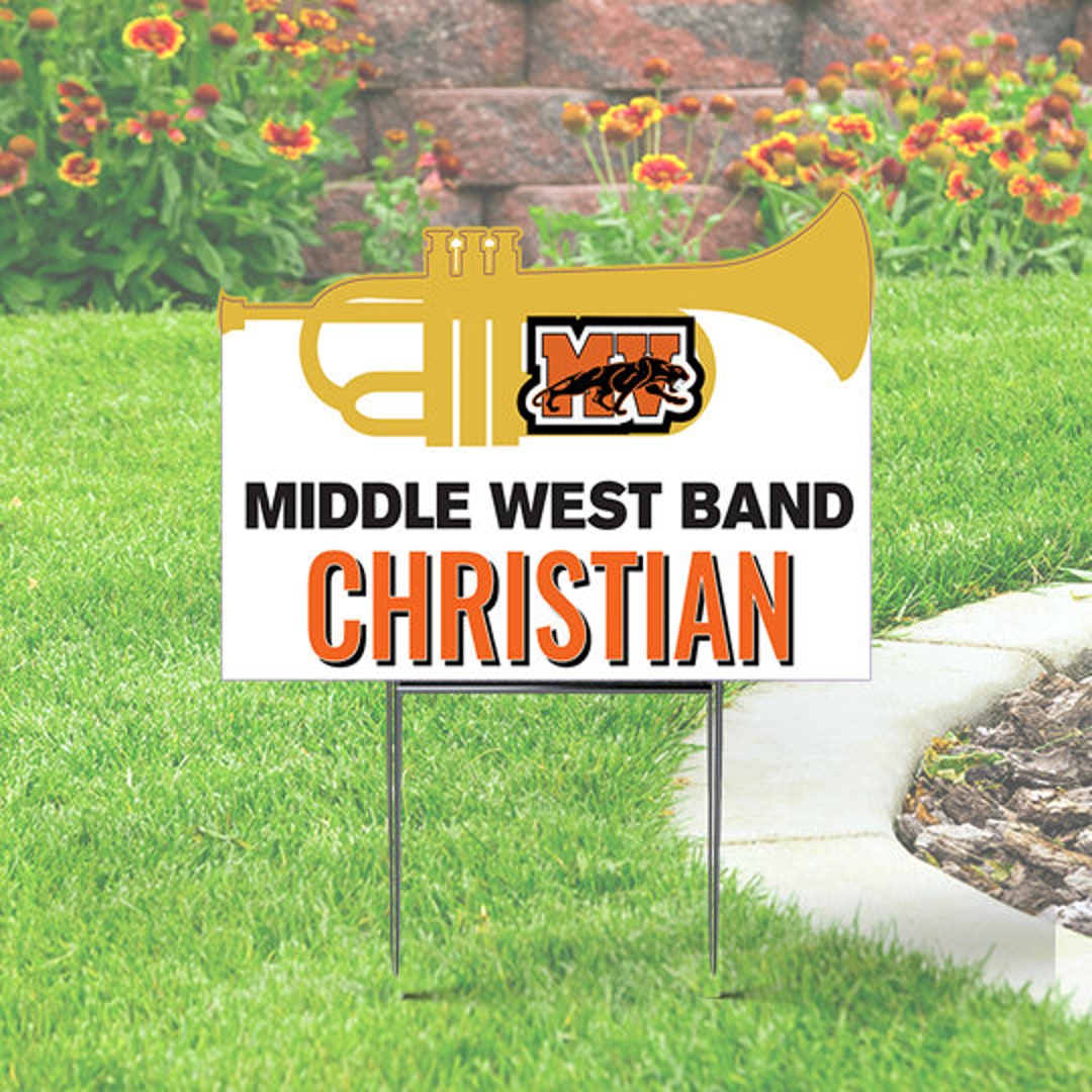 Trumpet Cut-out Yard Sign High School Band 24x18 With H-stake ...