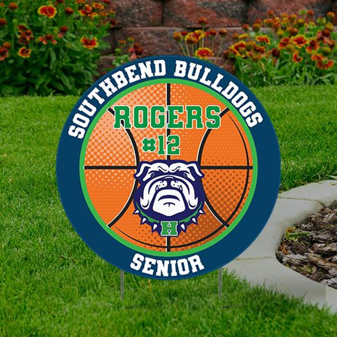 Basketball Sport Cut-out Yard Sign 23x23 With H-stake - Coroplast ...