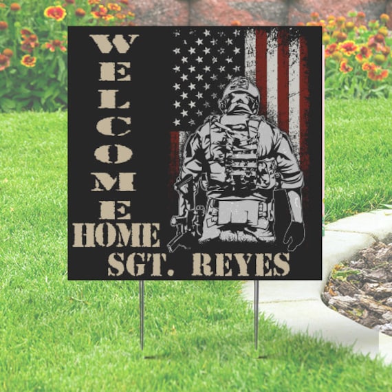 Welcome Home Military Sign single or Double-sided Comes With - Etsy