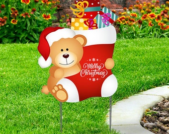 Candy Cane Yard Sign Cutout Comes With H-stake 24x18 Printed - Etsy